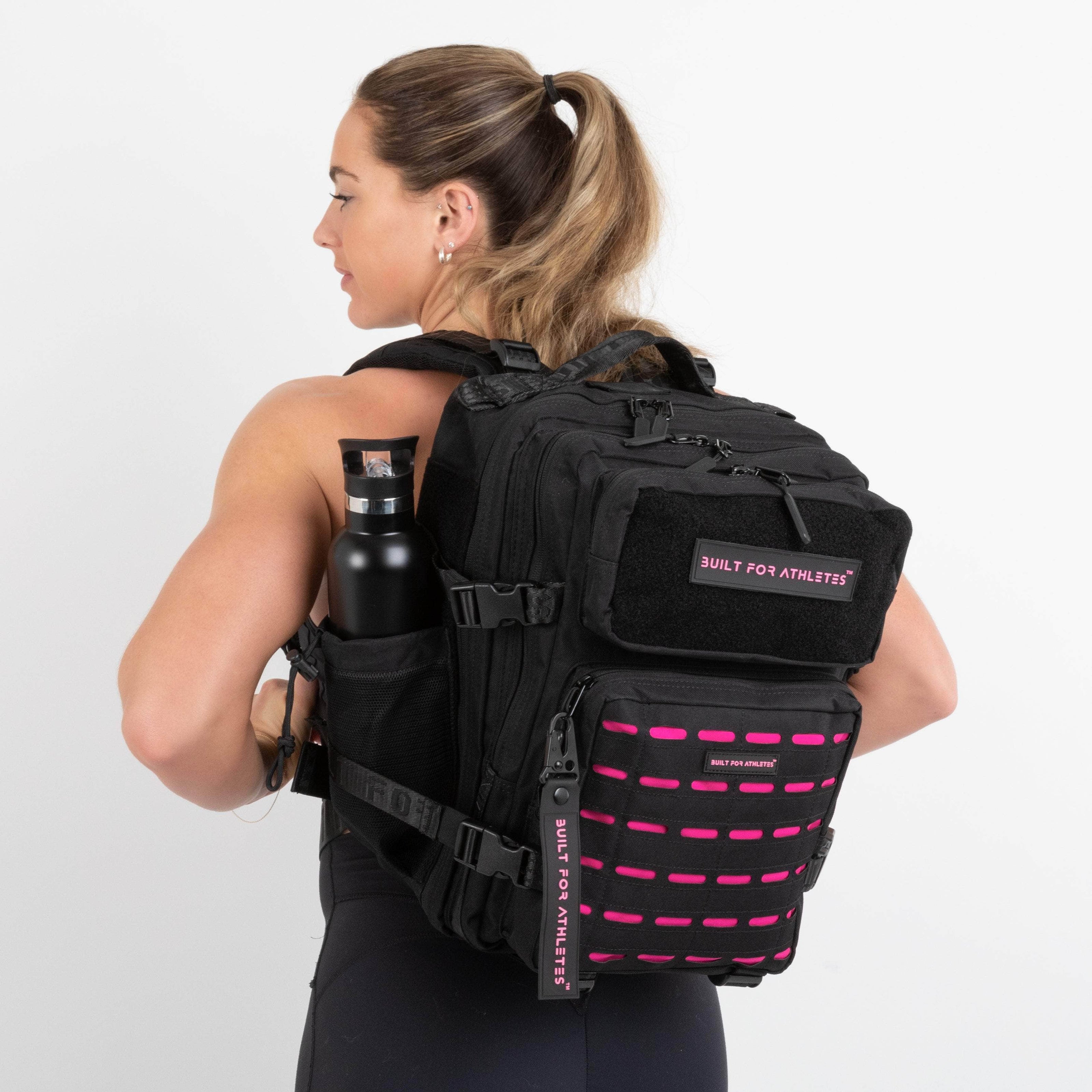 25L Small Black & Pink Fitness & Gym Backpack Bag – Built for Athletes™